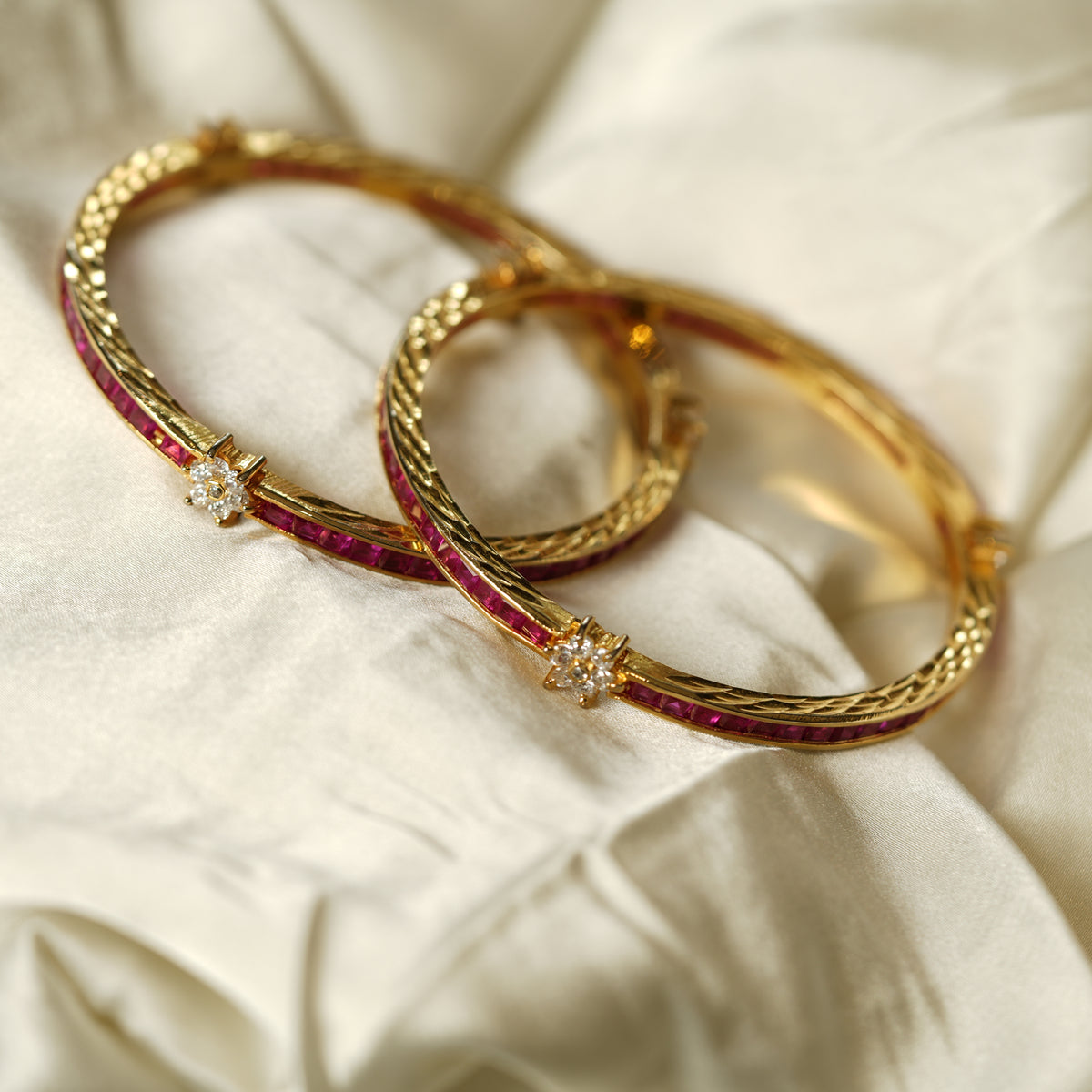Vermilion Ruby Bangles – Azoneh Treasures